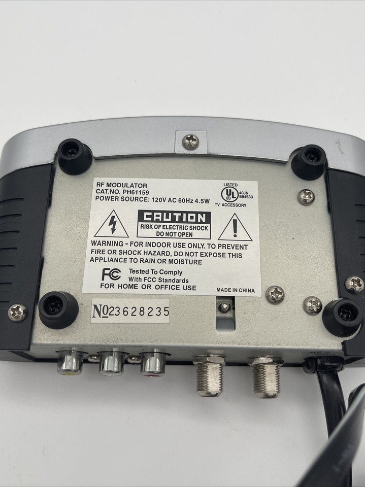 Phillips RF MODULATOR Box Video RCA to RF Converter PH61159 Channel 3,4 ...