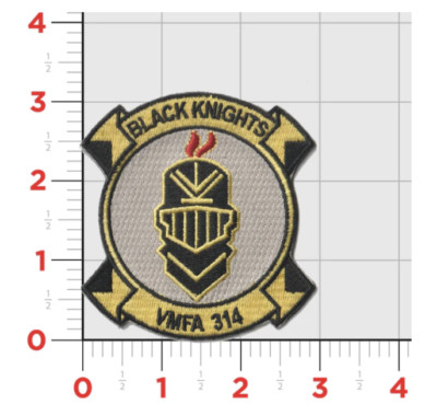 MARINE CORPS VMFA-314 BLACK KNIGHTS COLOR HOOK & LOOP EMBROIDERED PATCH ...
