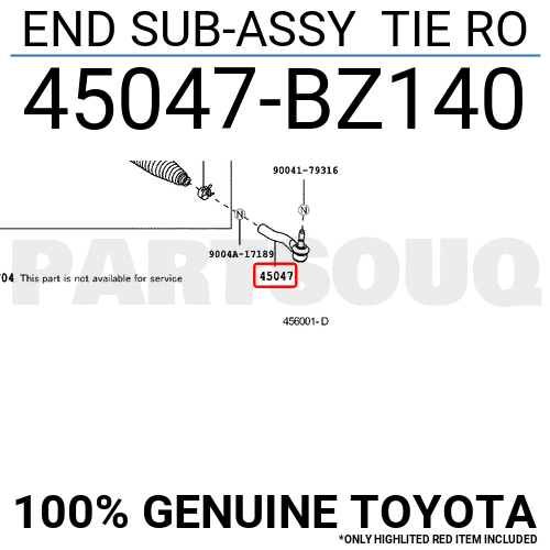45047BZ140 Genuine Toyota END SUB-ASSY TIE RO 45047-BZ140 | eBay