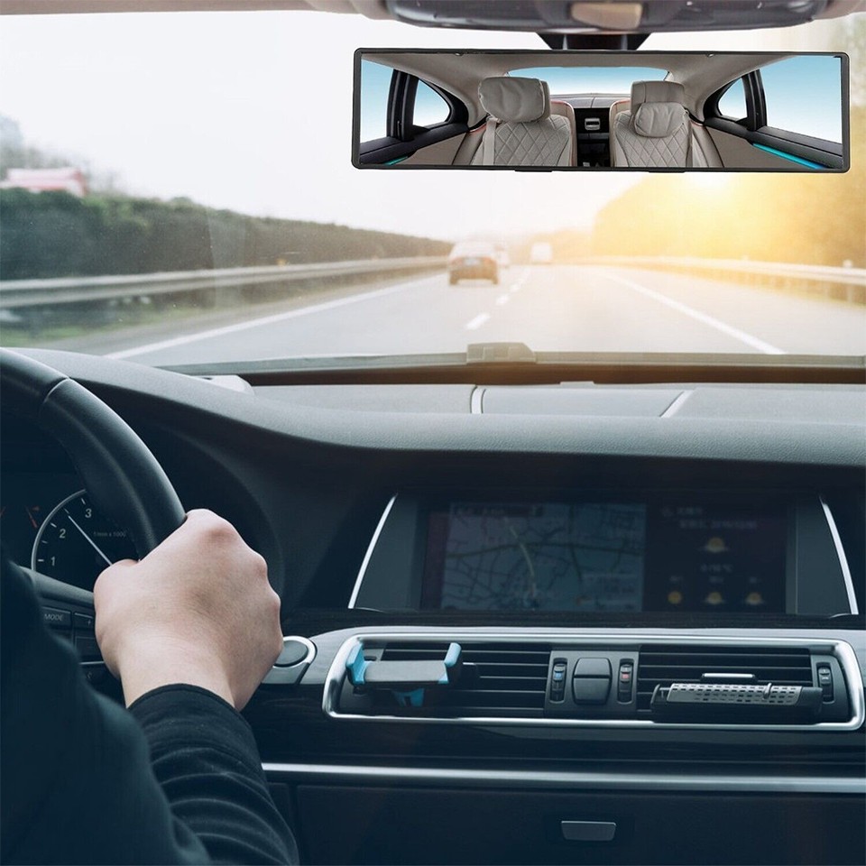 Panoramic Wide Angle Car Rear View Mirro Mirror 270mm Lens White Tint ...