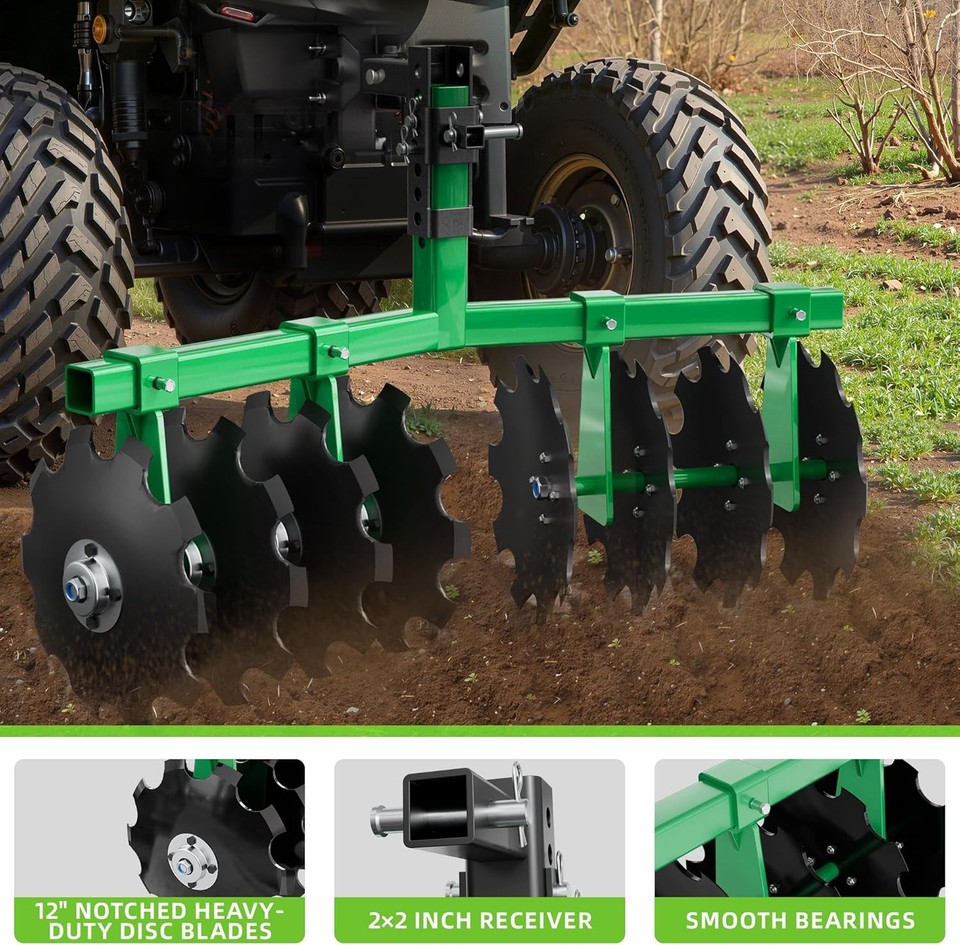 Heavy-Duty 32" Disc Plow Harrow Mount W/ 2" Receiver Hitch Mount for ...