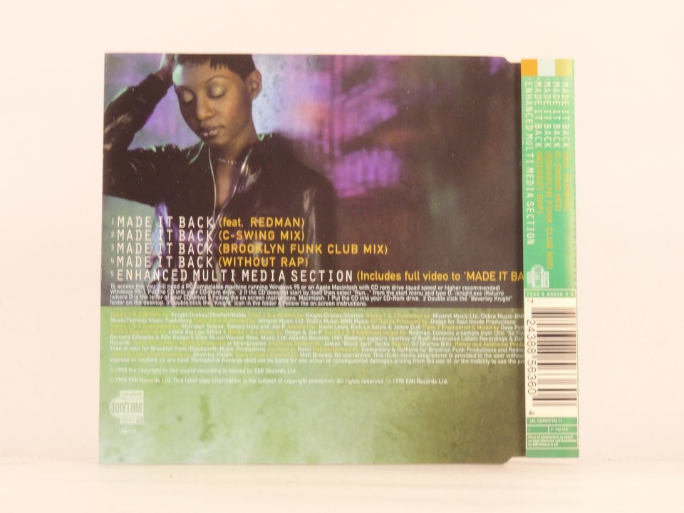 BEVERLY KNIGHT FT REDMAN MADE IT BACK (L21) 4 Track CD Single including ...