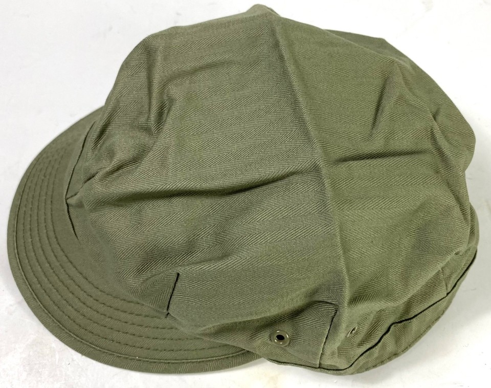WWII US DARK LIGHT HBT COMBAT FIELD CAP, SHORT BILL-MEDIUM | eBay