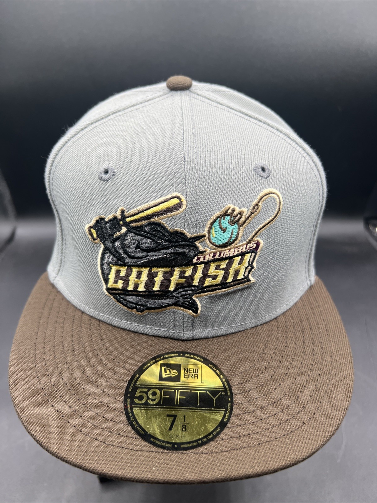New Era 59Fifty Columbus Catfish MILB Fitted Hat 7 1/8 Cap