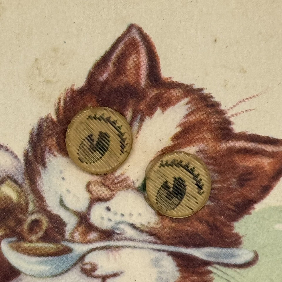 Anthropomorphic Cats Postcard 3D Lenticular Winky Eyes Sick Kitten | eBay