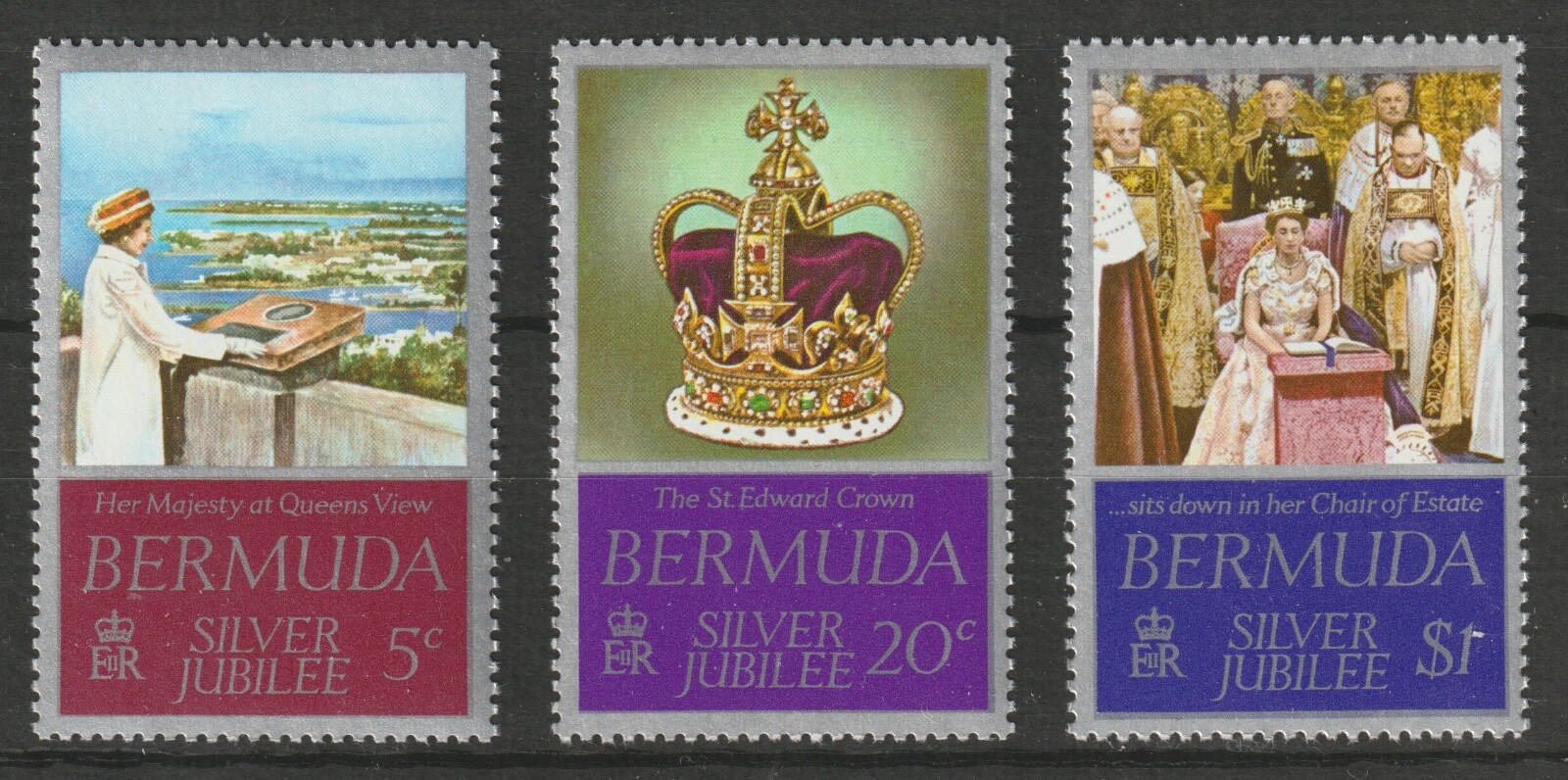 Bermuda 1977 #347-49 Reign of Queen Elizabeth II, 25th Anniversary - VF ...