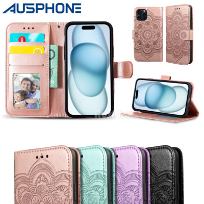 Luxury Flip Leather Wallet Case Cover For iPhone 17 16 15 14 13 12 11 ...