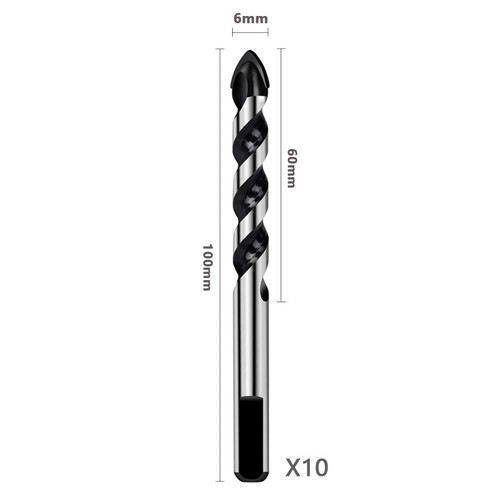 10 Pieces Drill Bits 6mm Glass Ceramic Wood Tile Drill Bit Set ...