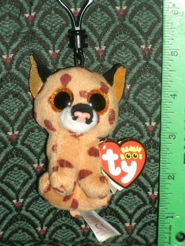 Ty Boo 3.5" clip ~ BUCKWHEAT ~ Lynx/Cat ~ MWMT~ Glitter eyes ~ RARE ...
