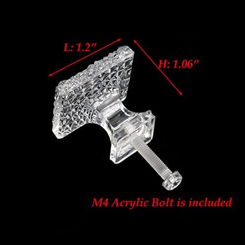 10pcs Crystal Clear Acrylic Drawer Handles Plastic Knobs Cabinet Pulls ...