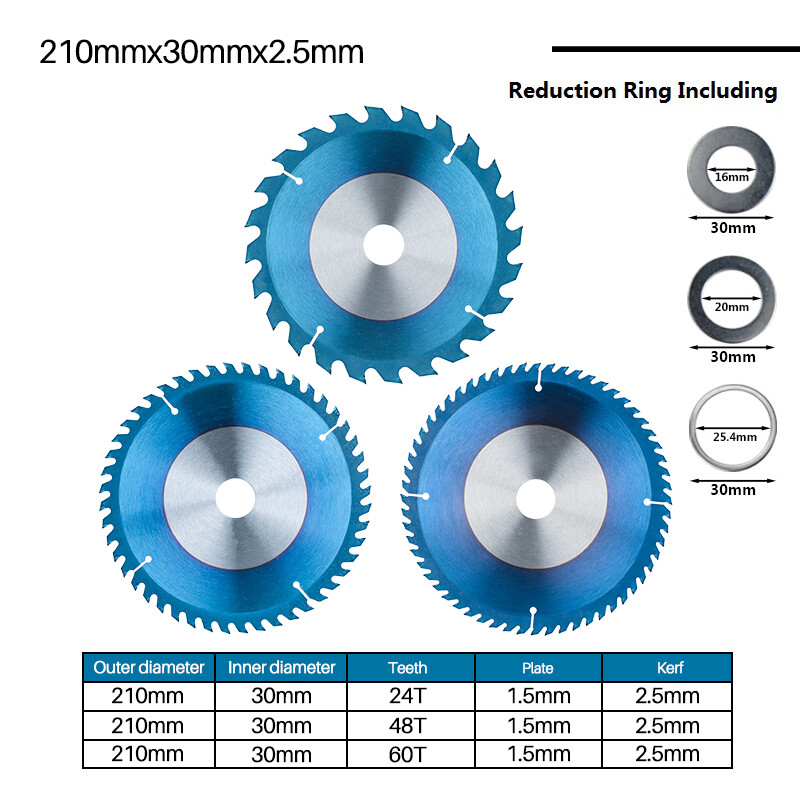 1x Wood Circular Saw Blade 115-300mm 9.5 20 25.4 30mm Bore NACO PVC ...