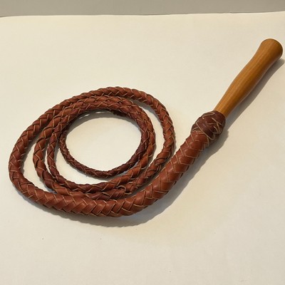 Vtg Leather Braided Cowboy Bull Whip Rodeo Reenactment 7.5 Ft Long | eBay