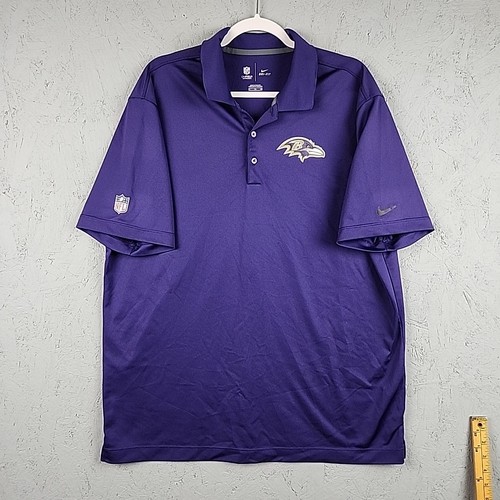 Baltimore Ravens Shirt Mens XL Purple Polo Graphic Bird Logo NFL Nike ...