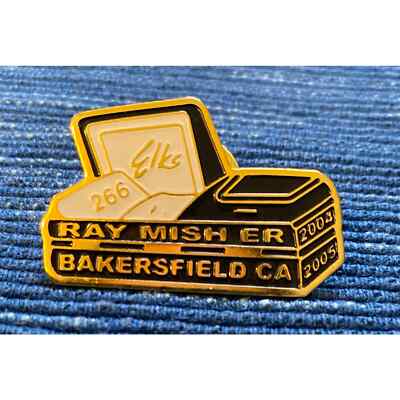 Bakersfield Elks Lodge Exalted Ruler Ray Mish Coffin BPOE Vintage Lapel ...