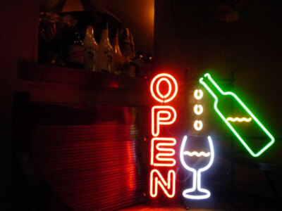 Bar Open Wine Neon Light Sign Lamp Glass Wall Space Decor Cave Hanging ...