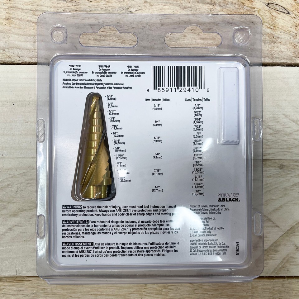 Dewalt DWA1790IR IMPACT READY Step Bit Drill Bit Set 3-Piece New | eBay