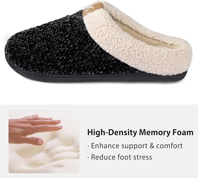 Men's Super Soft Slippers Fleece Lining House Shoes with Memory Foam ...