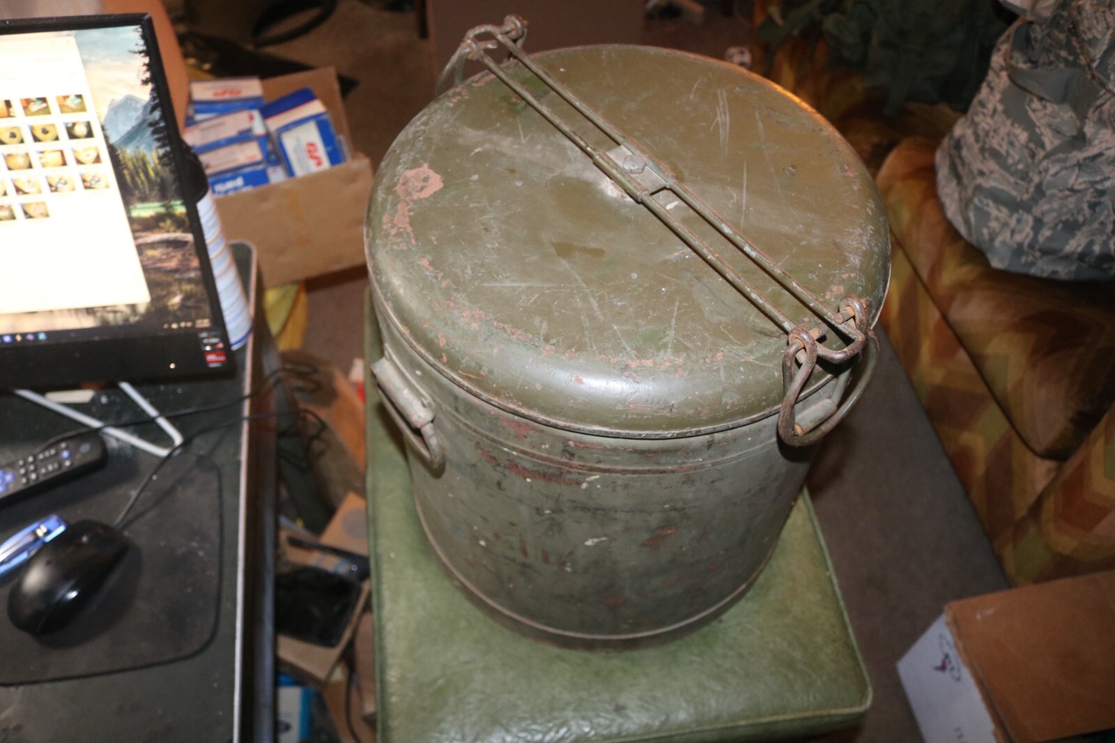 Great shape WWII GP&F co. 1942 M-1941 Mermite can air drop blood plasma ...