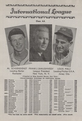 1943 International League Red Schoendienst Rookie 1940s Baseball 5x7 ...