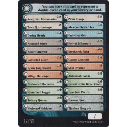 Light Play, German MTG Regular Shadows Over Innistrad Checklist Card ...