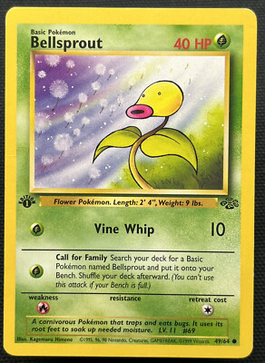 Bellsprout 1st Edition 49/64 Jungle Common Pokemon Vintage Card WOTC ...