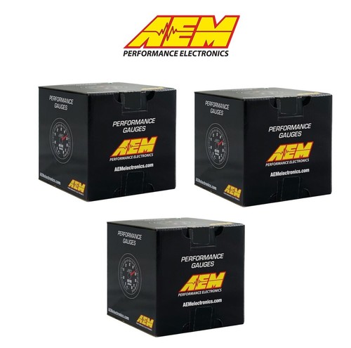AEM 3 Gauges Combo Set - UEGO WideBand A/F Ratio + Turbo Boost + Oil ...