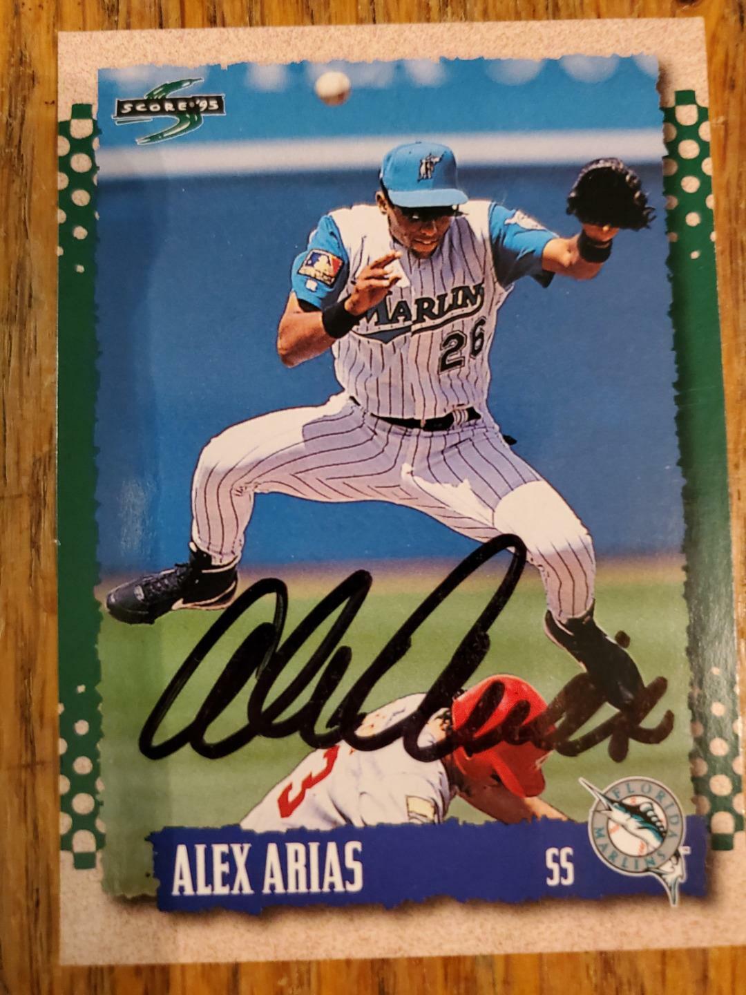 Alex Arias ~ Florida Marlins ~ 1995 Score ~ Signed Autographed Card MLB ...