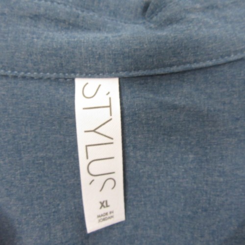 Stylus Mens Button Up Shirt XL Blue Long Sleeve Casual Work | eBay
