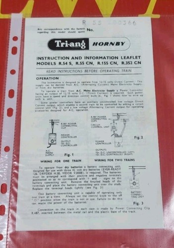 Tri-ang Hornby, R55 Instruction Leaflet, Excellent Condition. | eBay.de