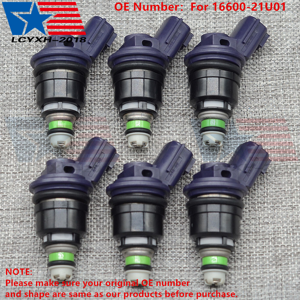 Set of 6 Fuel Injectors For 1990-1996 Nissan 300ZX Turbo 3.0L V6 16600 ...
