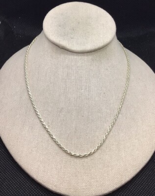 Vintage Sterling Silver 925 Rope Style Necklace 18" Y271 | eBay