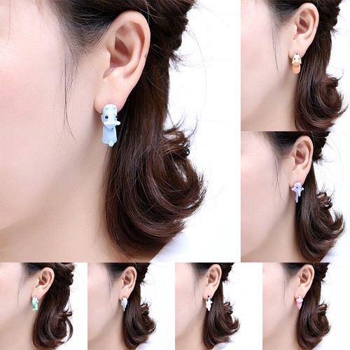 1Pair Cute Animal Bite Earring Cartoon Soft Clay Animal Earring ...