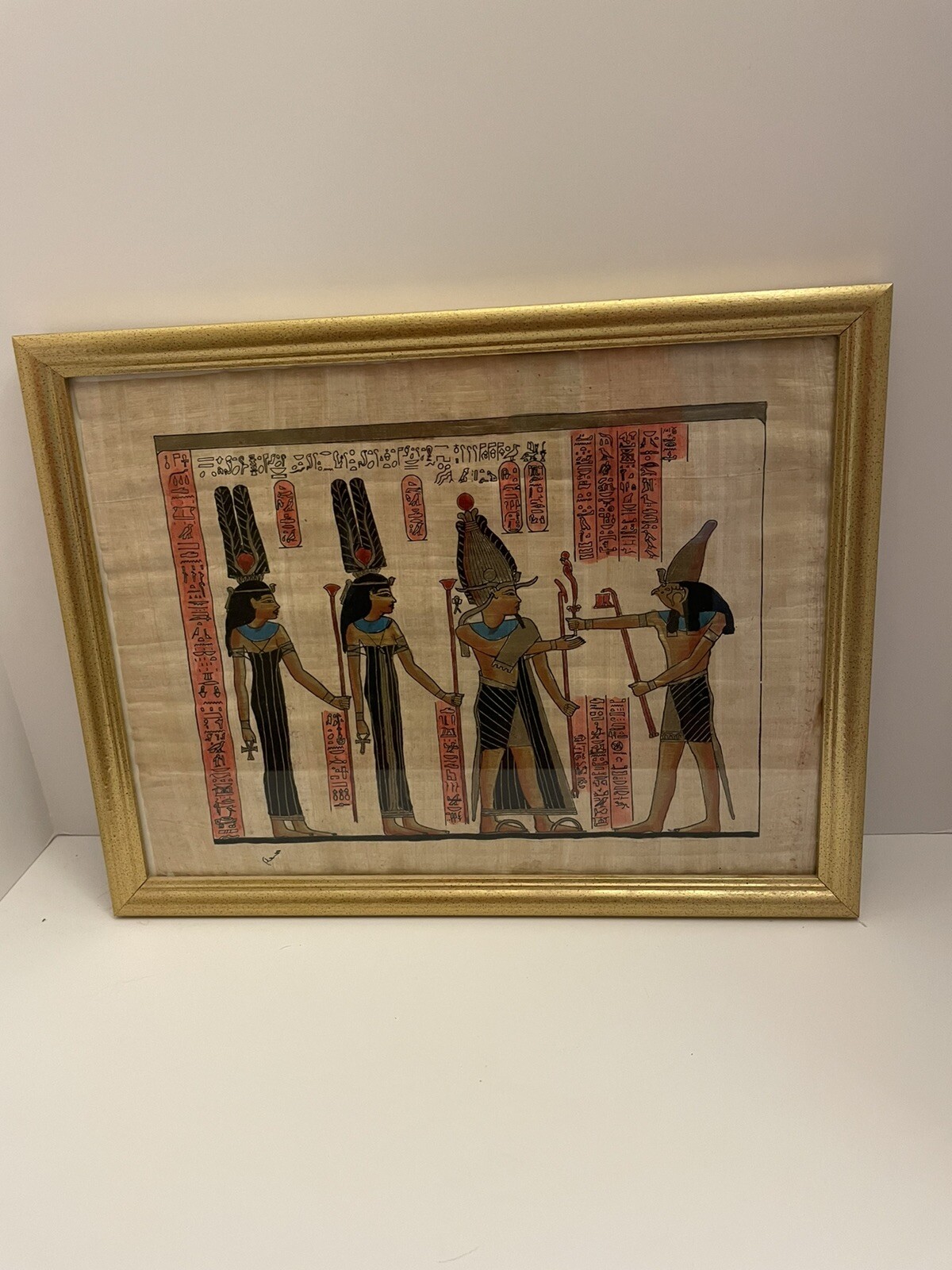 Lot Of 3 Vintage Framed Signed EGYPTIAN Hand Painted Genuine PAPYRUS ...