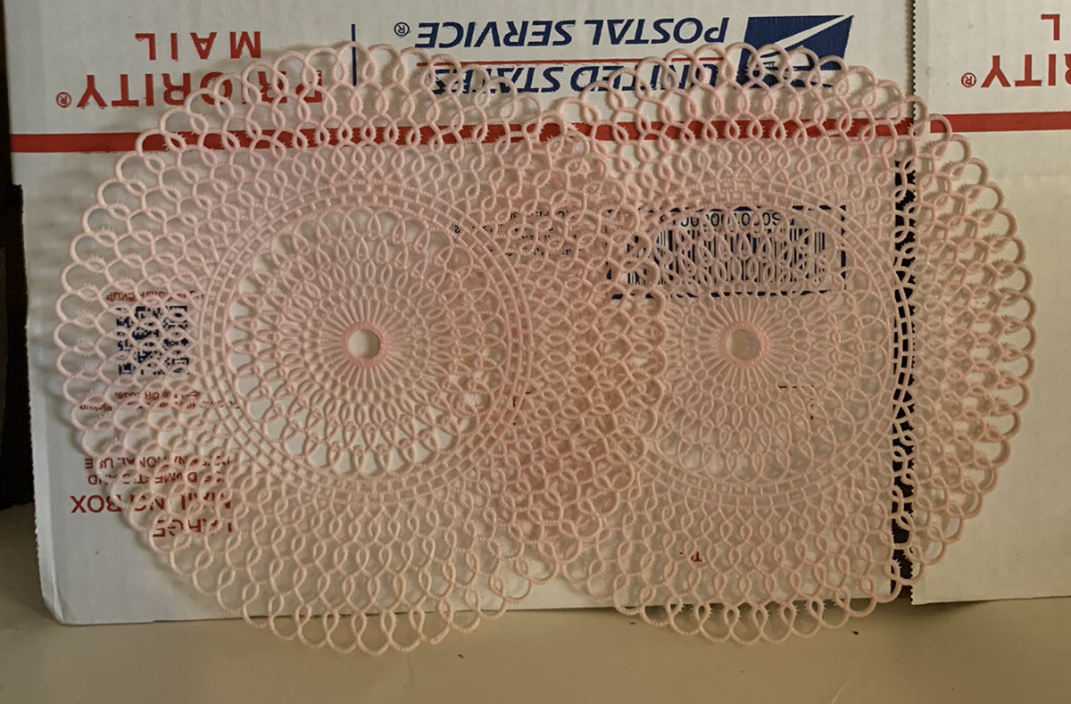 2 VINTAGE LUSTRO-WARE 2~8” PLASTIC PINK DOILIES IN OPEN PACKAGE | eBay