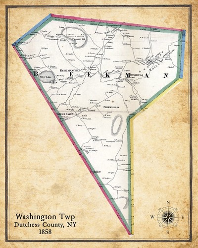 1858 Map of Beekman Township Dutchess County New York | eBay
