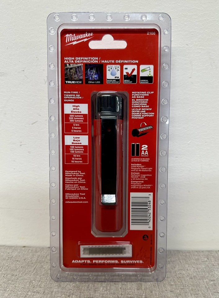Milwaukee 2108 Rover Magnetic Penlight & Flood Light red / black ...