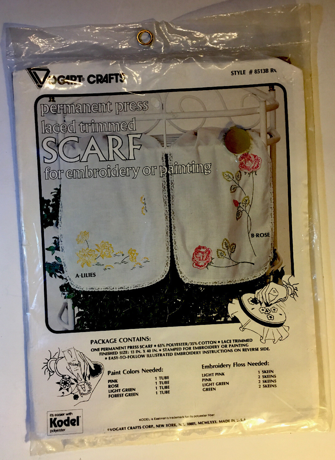 Vtg Vogart Crafts Dresser Scarf 3 Pieces Cross Stitch Florals ...