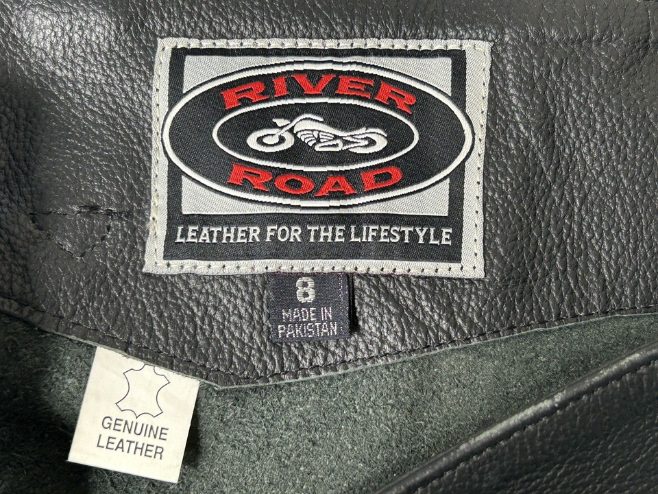 River Road Womens Motorcycle Riding Chaps Buckled Leather Road Wear Sz ...