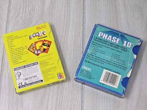 VTG 1992 Fundex PHASE 10 Card Game + 2000 Mattel Boom-o Card Game ...