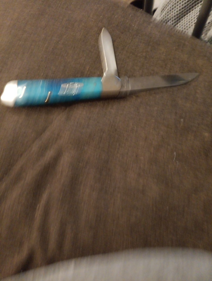 CASE XX USA #6249 W SS CARIBBEAN BLUE BONE SAW CUT JIG COPPERHEAD KNIFE ...