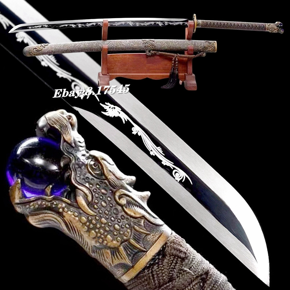 Dragon Saber Chinese Broadsword High Carbon Steel Sharp KungFu Dao ...