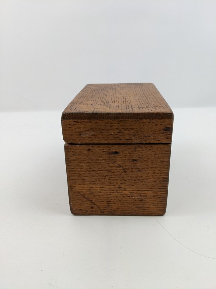 Vintage Antique Wood Box Index Card Recipe Rustic Primitive 5"x7" Brown ...