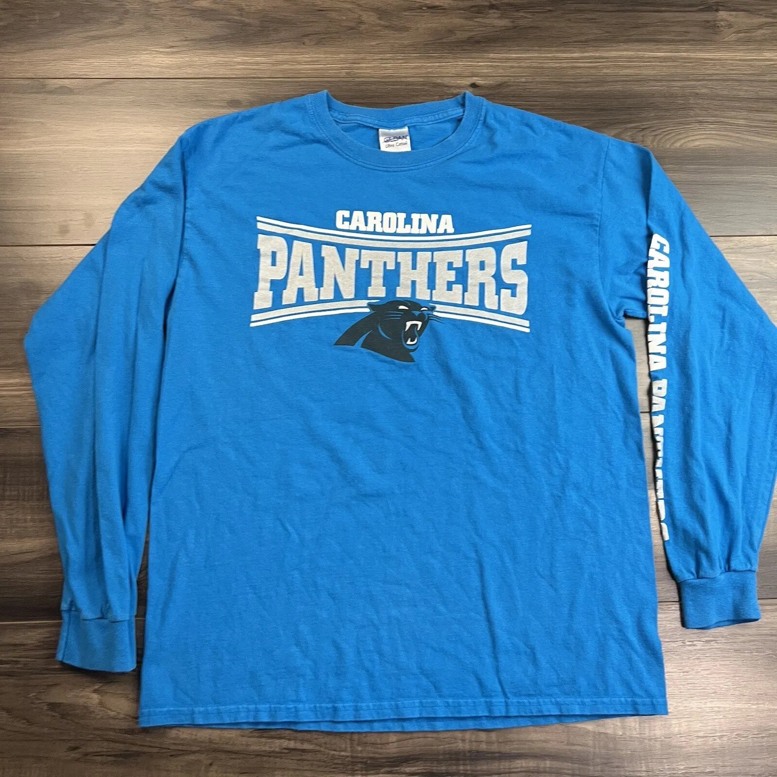 Carolina Panthers Shirt Mens Medium Blue Long Sleeve Sports Activewear ...