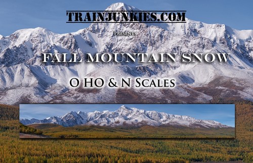TrainJunkies Fall Mountain Snow Model Railroad Backdrop | eBay