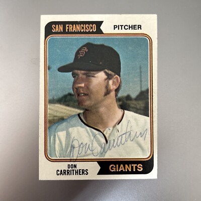 DON CARRITHERS 1974 TOPPS AUTOGRAPHED SIGNED AUTO BASEBALL CARD | eBay