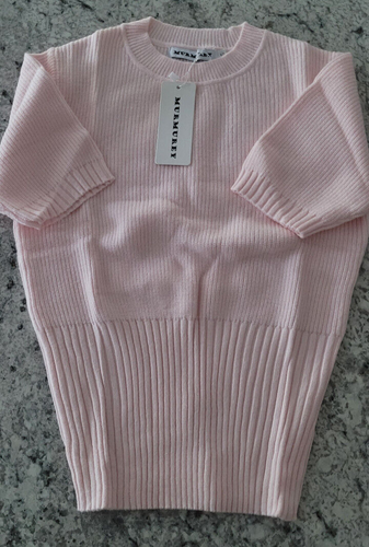 New, Women's Murmurey, Sweater, Pink, Short Sleeves, Size Small | eBay