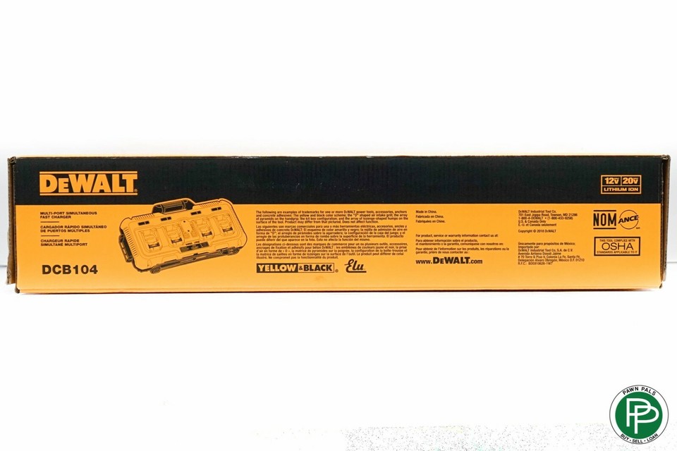 DeWALT DCB104 Multiport Li-Ion Battery Rapid Charger Jobsite Charging ...