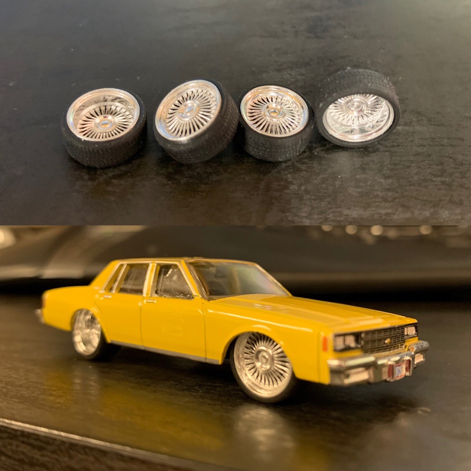 1:43 26” Wire Wheels Deep And Shallow On Low Profile Tires (Car Not ...