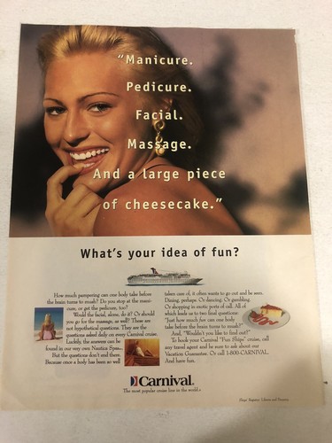 1995 Carnival Cruise Line Vintage Print Ad Advertisement pa14 | eBay