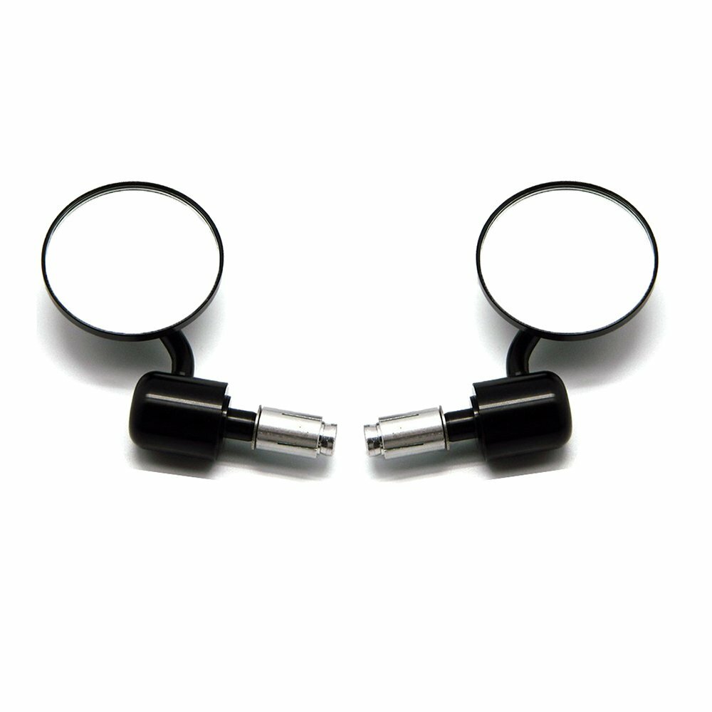 Black Motorcycle CNC Handle Bar End Mirrors 3" Round 7/8" for Suzuki ...